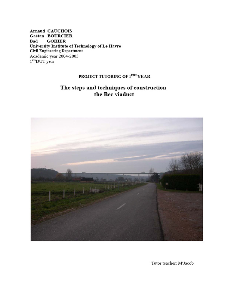 The Stages and Techniques of Building The Bec Viaduct | PDF | Civil Engineering | Structural ...