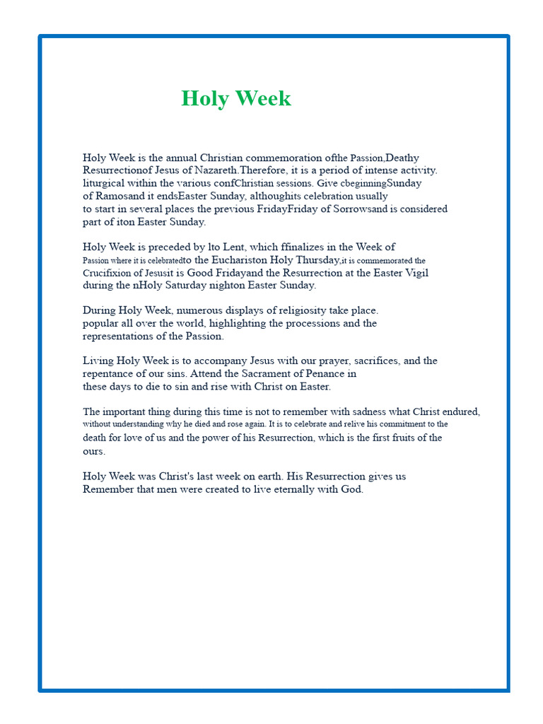 Holy Week | PDF