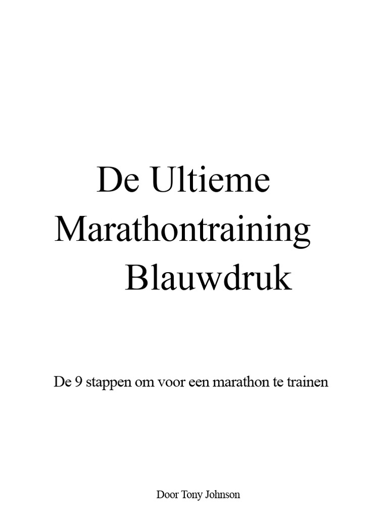 Marathon Trainingsplan PDF | PDF