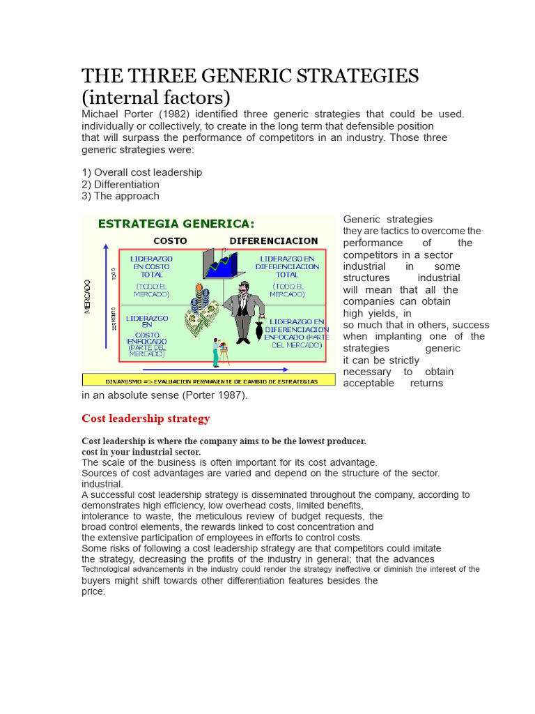 Porter's Three Generic Strategies | PDF | Competitive Advantage ...