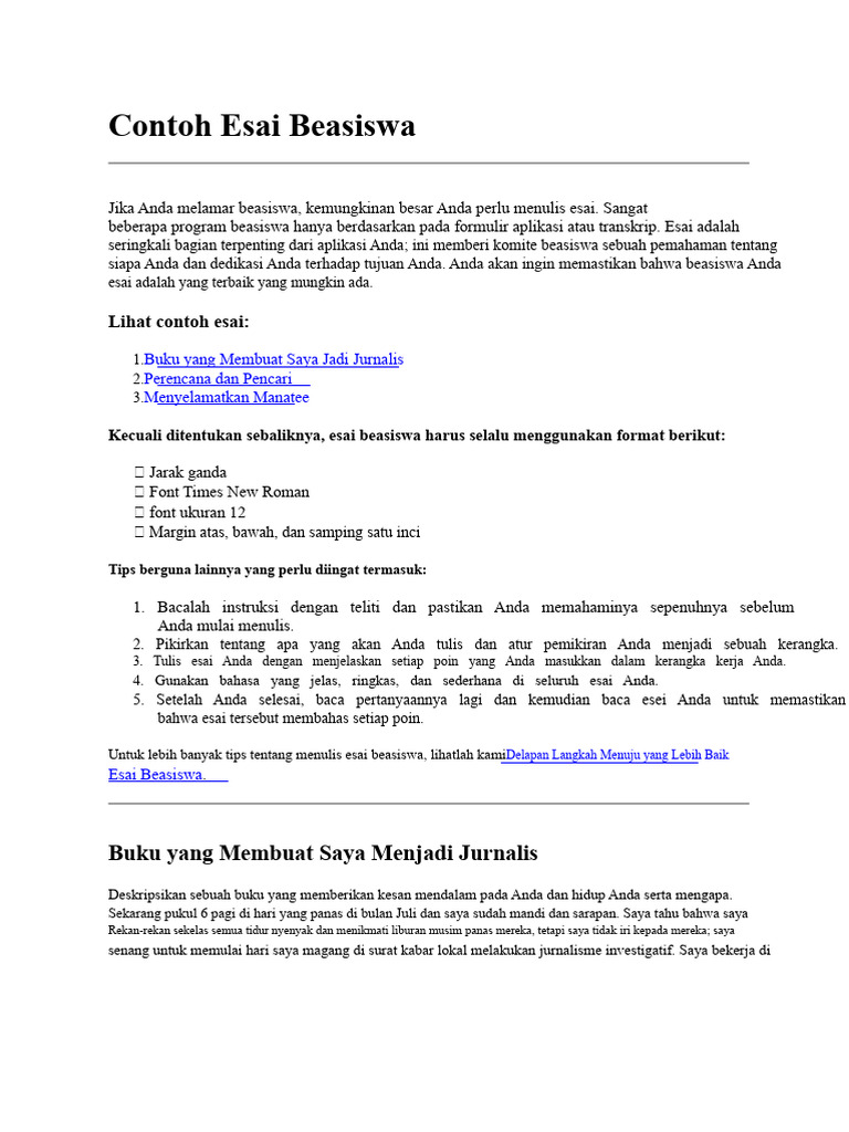 Tips Menulis Esai Beasiswa Efektif | PDF