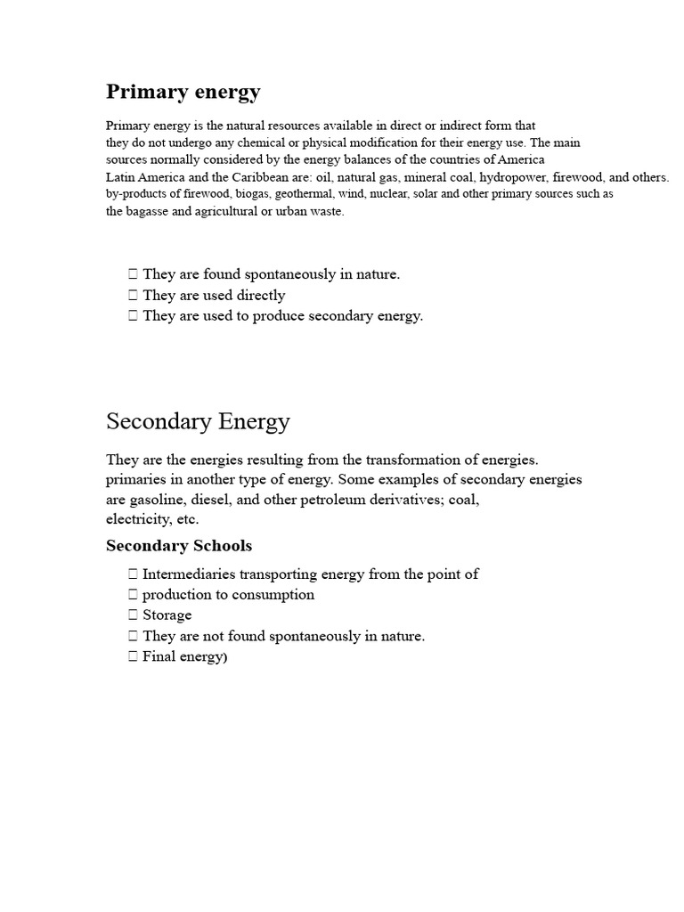 Primary and Secondary Energy | PDF | Fuels | Combustion