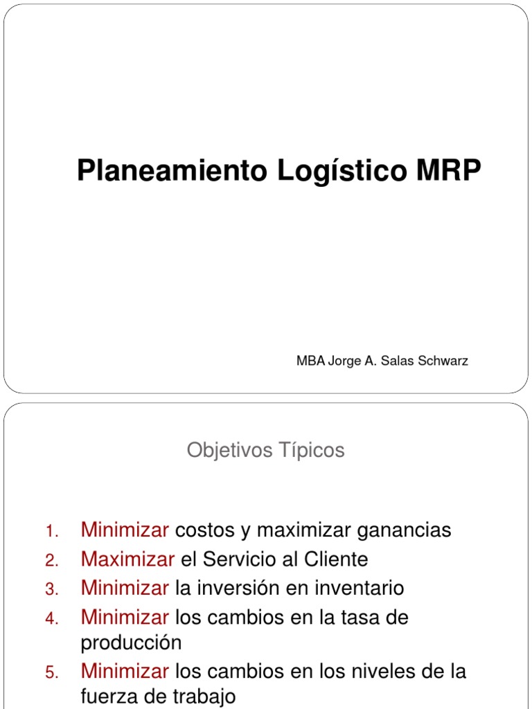 MRP y Inventarios | PDF | Planificación | Inventario