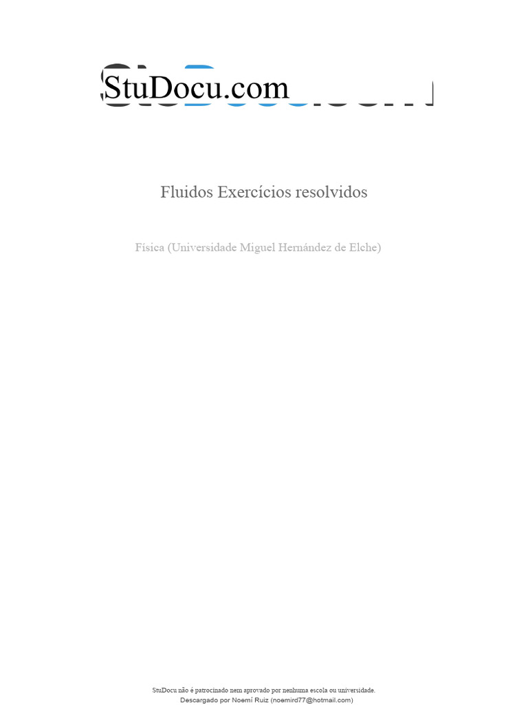 Fluidos Exercícios Resolvidos | PDF | Pressão | Flutuabilidade