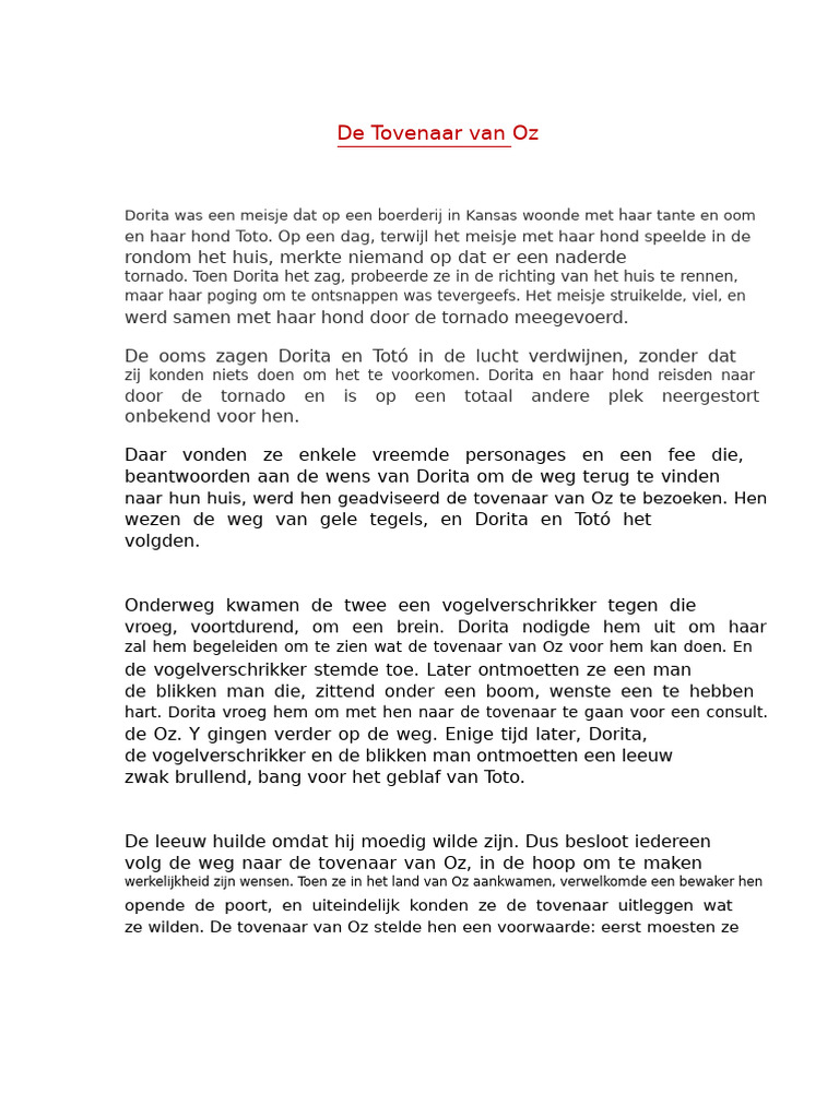 De Tovenaar Van Oz | PDF