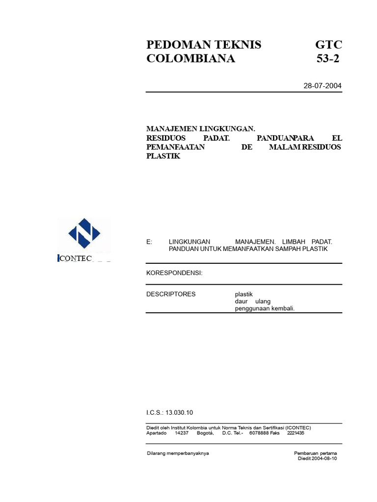 Panduan Pemanfaatan Limbah Plastik GTC 53-2 | PDF