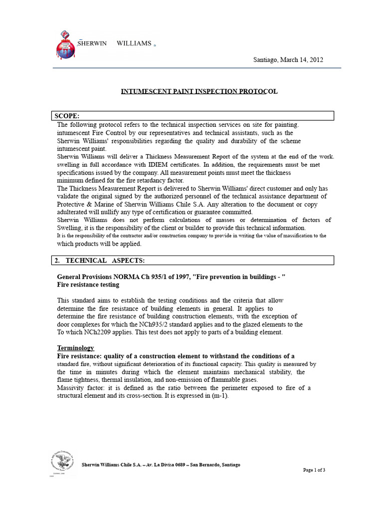Intumescent Paint Protocol SW 1 | PDF | Humidity | Temperature