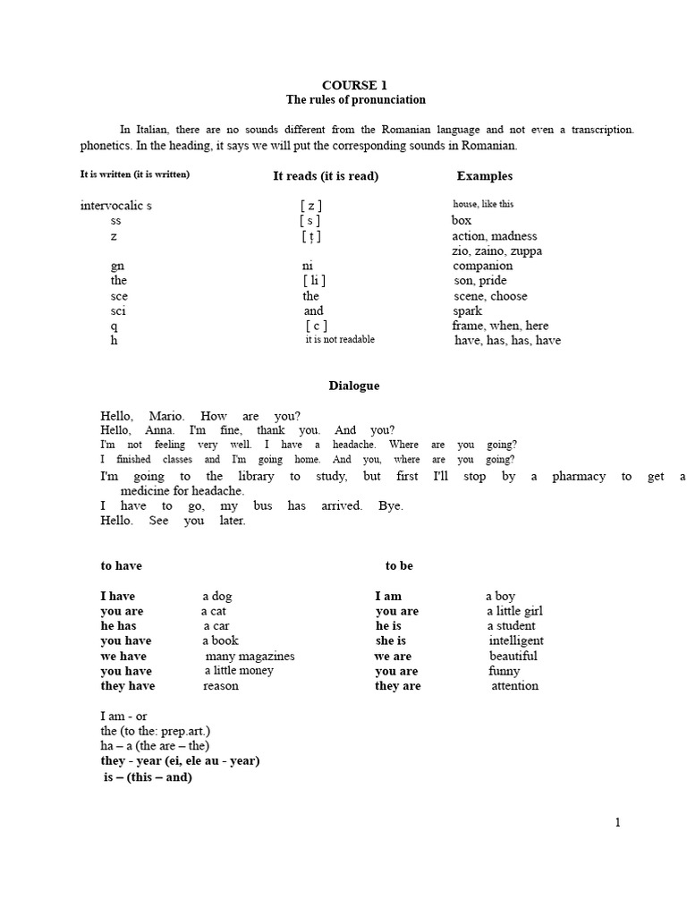 Italian Language Course (Examples, Rules, Exercises) | PDF | Dialect ...