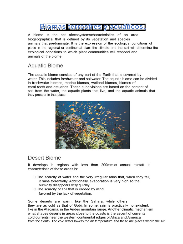 Overview of Major Biomes on Earth | PDF | Rain | Forests