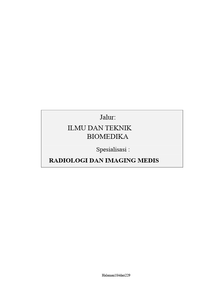 Spesialisasi Radiologi dan Pencitraan Medis | PDF
