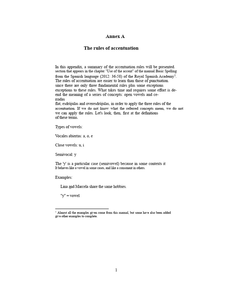 Annex A The Rules of Accentuation | PDF | Stress (Linguistics) | Syllable