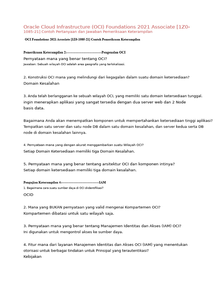 Pertanyaan Dan Jawaban Contoh Pemeriksaan Keterampilan Oracle Cloud ...