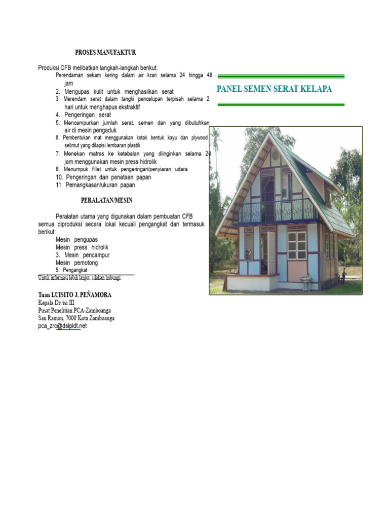 Panel Serat Kelapa-Semen (CFB) | PDF