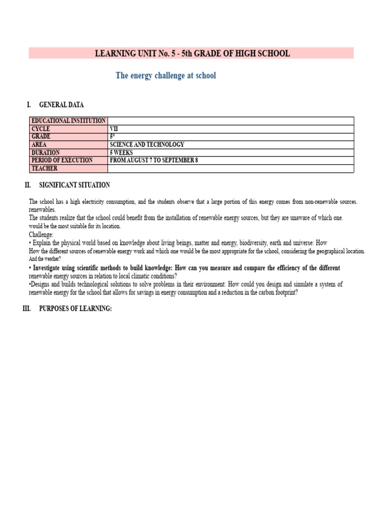 5th - GRADE - UNIT #5 - 5TH HIGH SCHOOL | PDF | Force | Experiment
