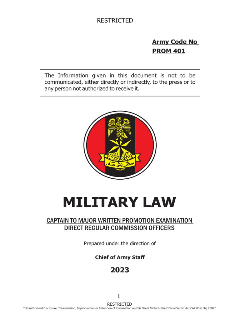 Nigerian Military Law Overview | PDF | Arrest | Military Justice
