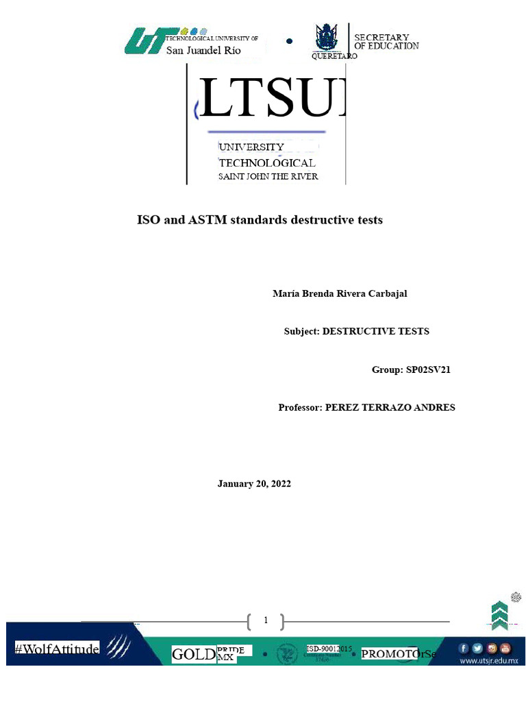 ISO and ASTM Standards For Destructive Testing | PDF | Hardness | Fracture