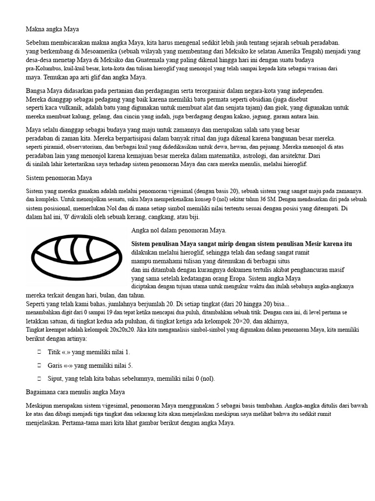 Makna dan Sistem Angka Maya | PDF