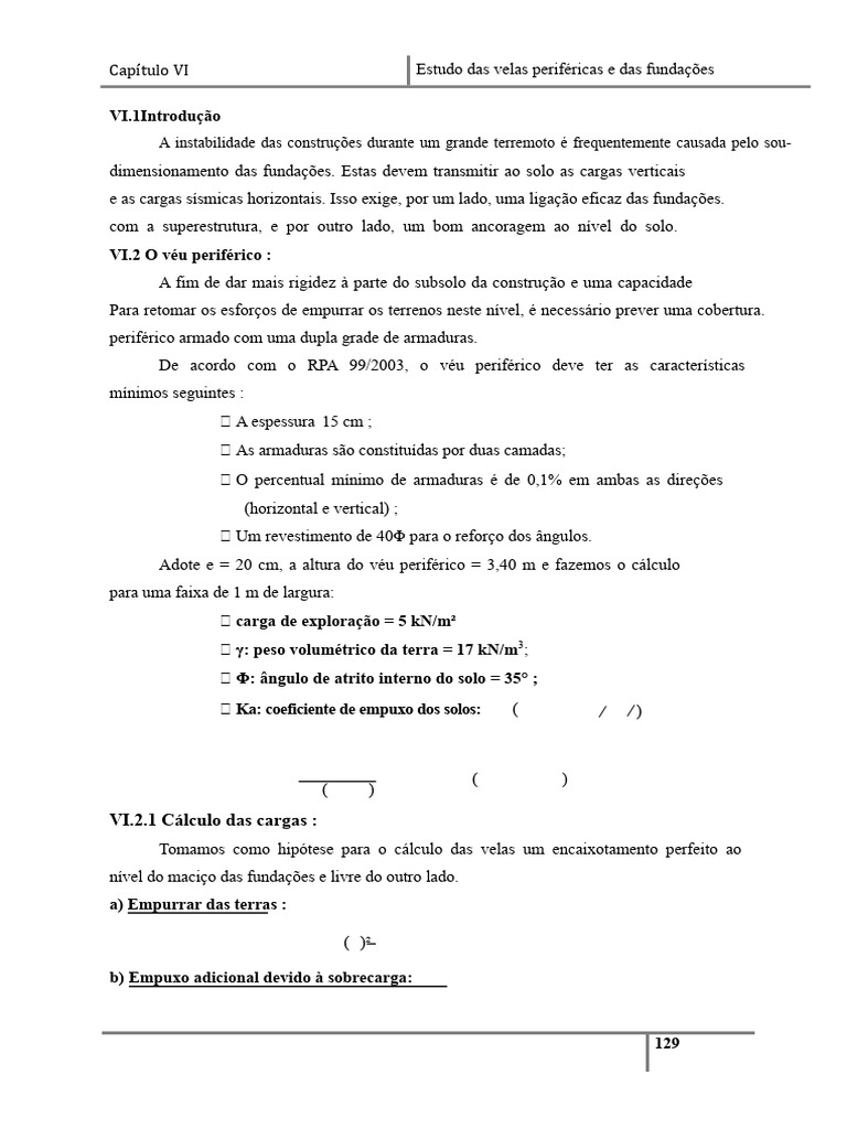 Capítulo 6 Estudo Das Velas Periféricas e Das Fundações | PDF