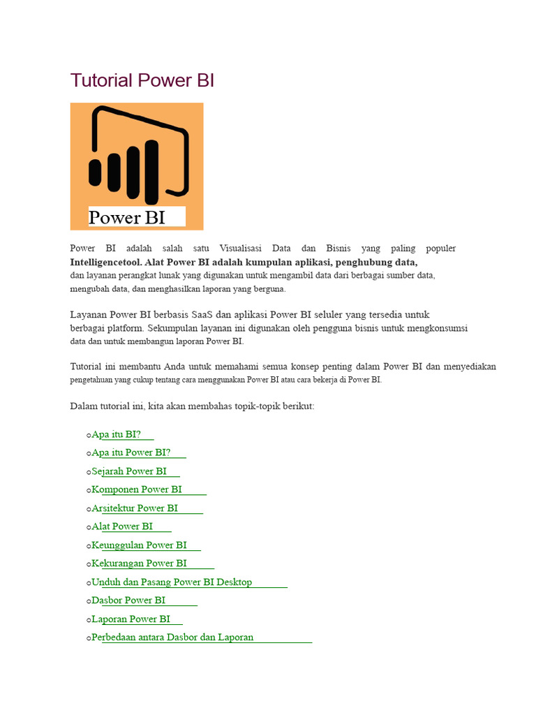 Panduan Lengkap Power BI untuk Pemula | PDF
