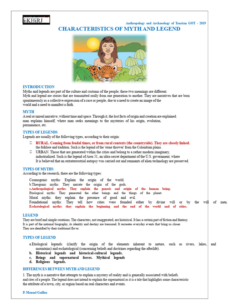 Function of Myth and Legend | PDF | Legends | Narrative