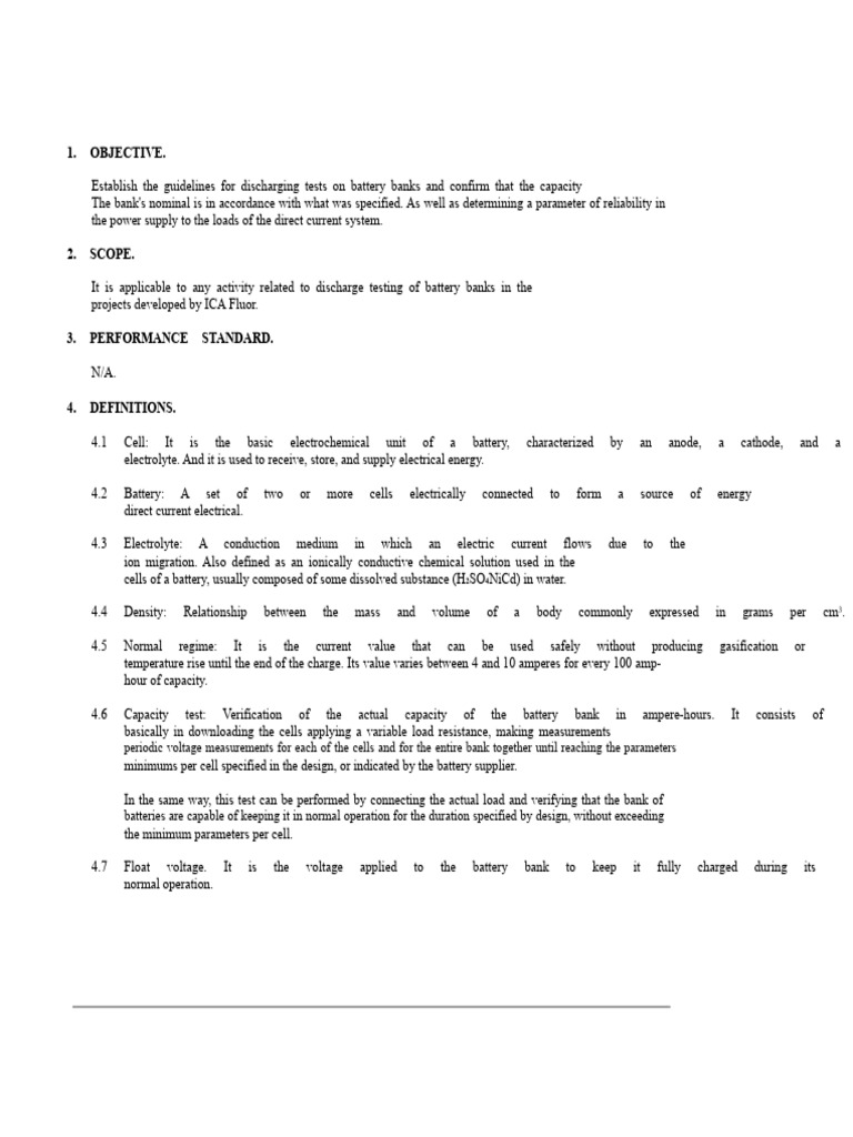Battery Bank Discharge Testing Guidelines | PDF | Electric Current ...