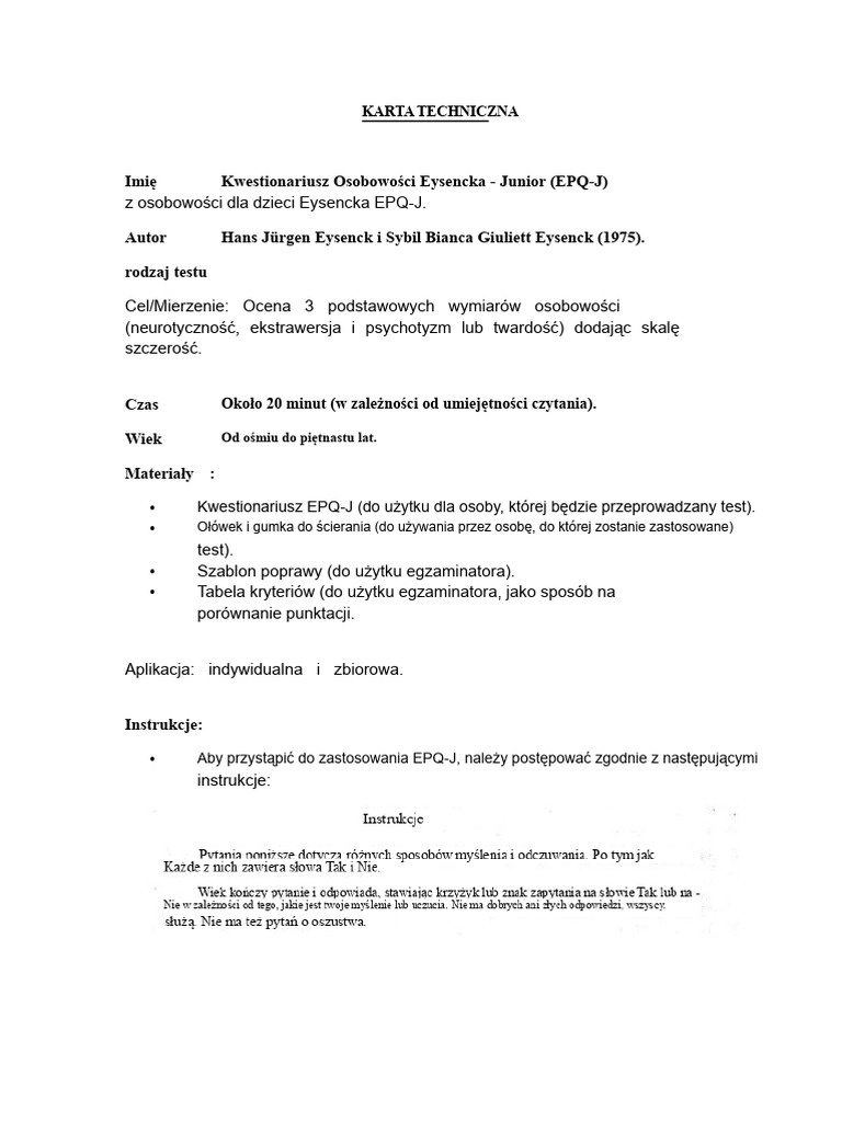 Karta Techniczna EPQ-J | PDF