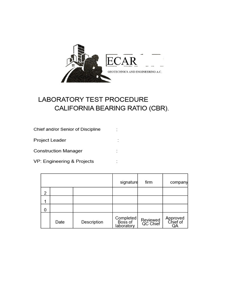 CBR Test Procedure Overview | PDF