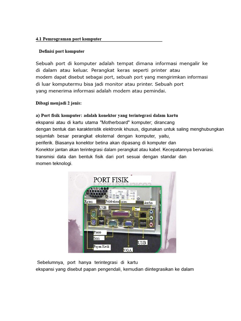 Pemrograman Port Komputer | PDF