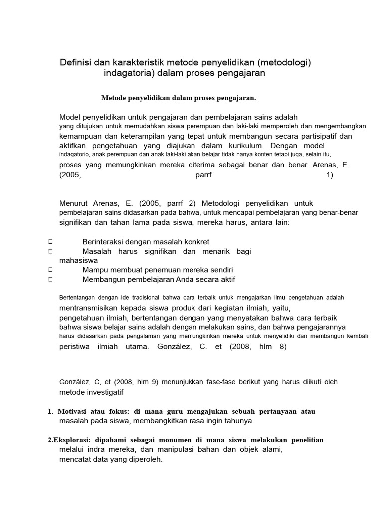 Definisi Dan Karakteristik Metode Investigasi | PDF