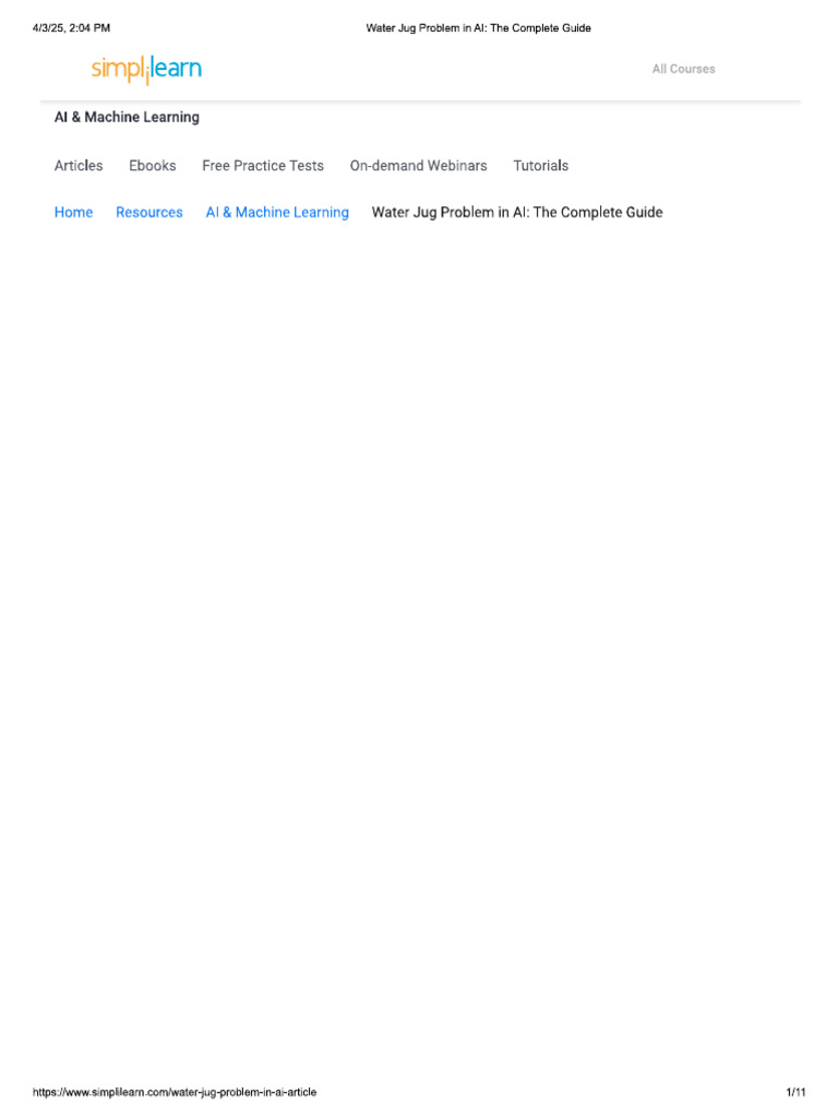 Water Jug Problem | PDF