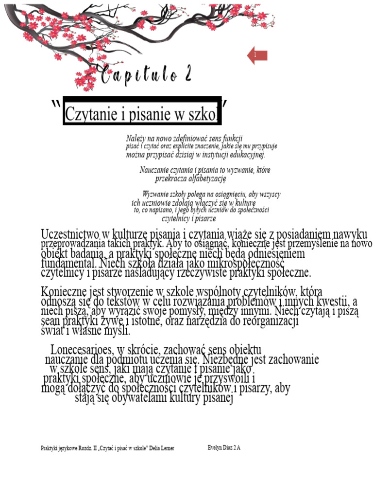 Streszczenie Rozdziału 2 "Nauczanie Czytania I Pisania W Szkole" Delii ...