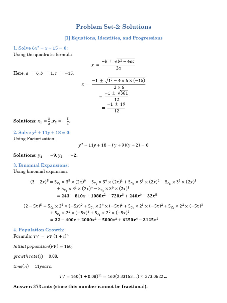 Math Problem Set 2 Solution | PDF | Interest | Present Value