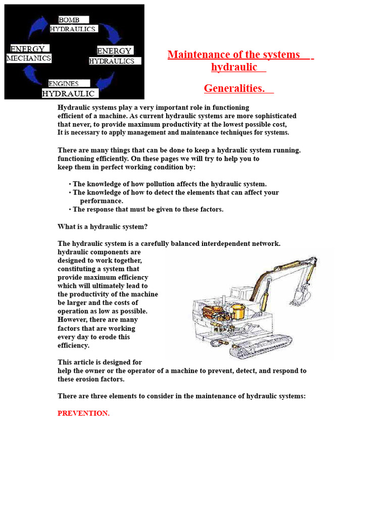 Hydraulic System Maintenance Guide | PDF | Wear | Pump