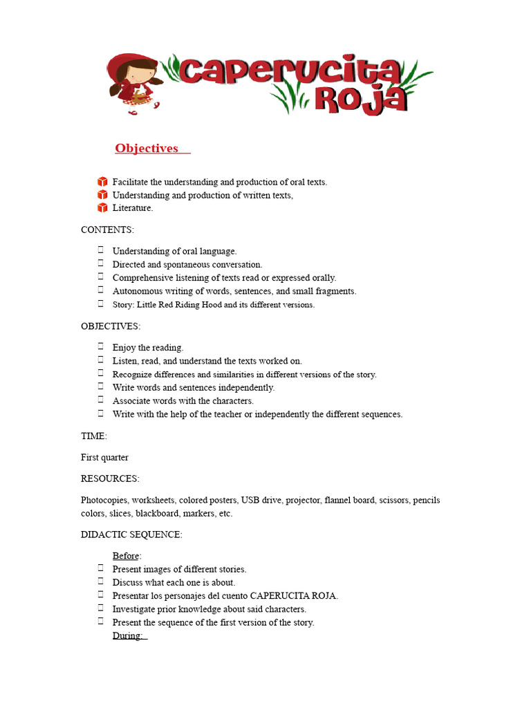 Little Red Riding Hood Sequence | PDF | Little Red Riding Hood