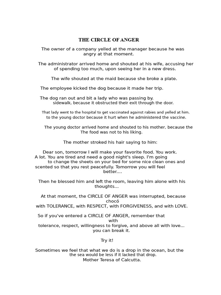 The Circle of Anger | PDF