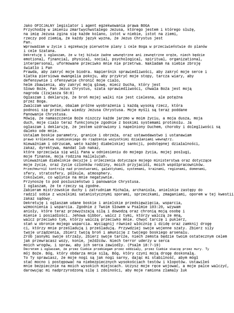 Modlitwa o Zasady Zaangażowania | PDF