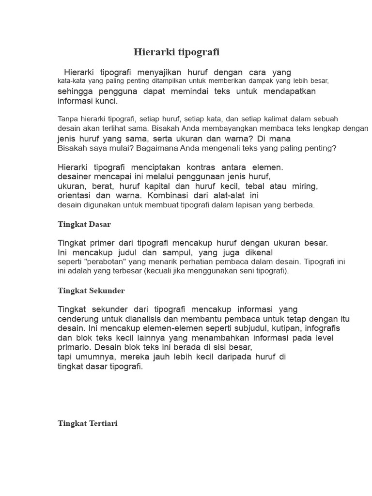 Hierarki Tipografi | PDF