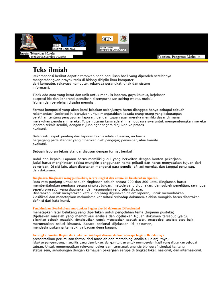 Teknik Penulisan Teks Ilmiah | PDF