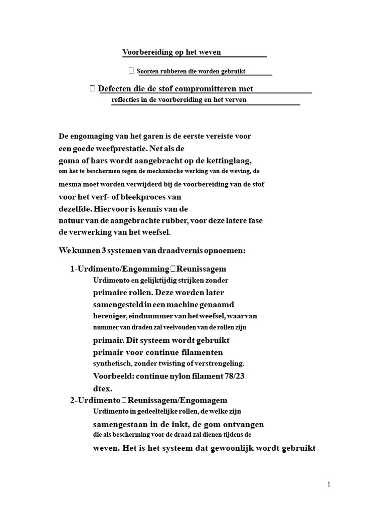 Voorbereiding Op Weven | PDF