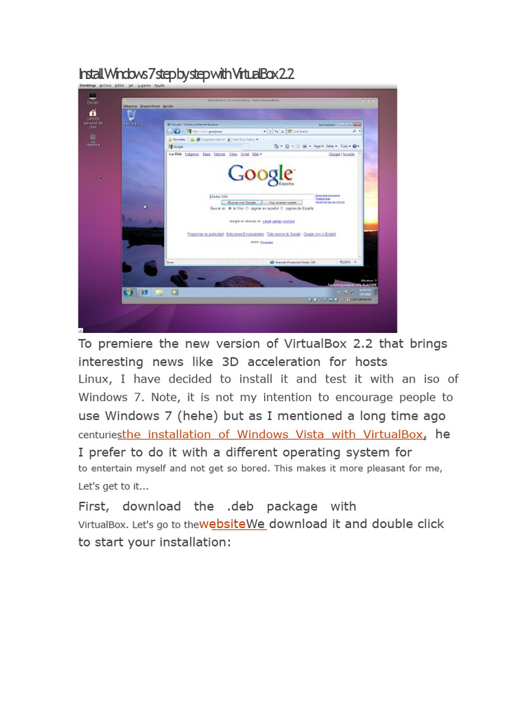 Installing Windows 7 Step by Step With Virtualbox | PDF | Operating System | Windows 7