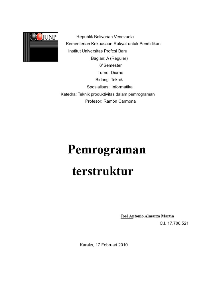 Tugas Tulis Pemrograman Terstruktur | PDF