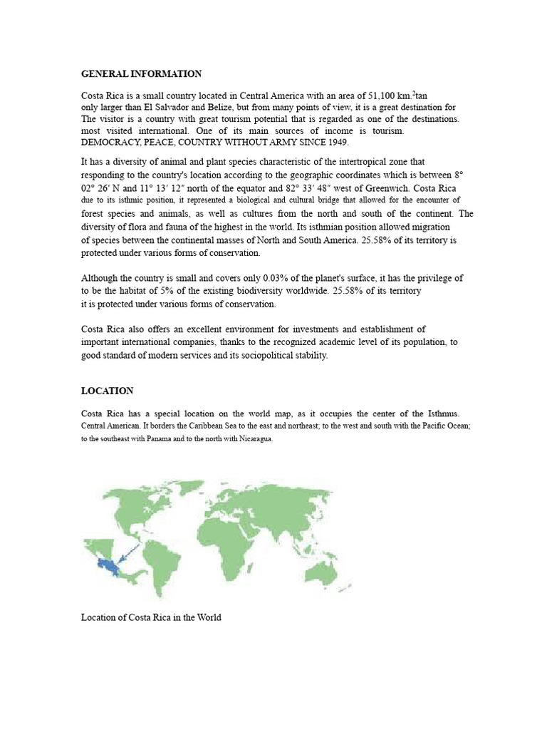 Costa Rica: Overview and Key Information | PDF | Costa Rica | Central ...