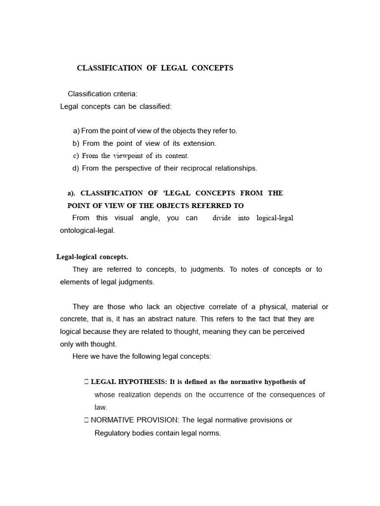 Legal Concepts Classification Guide | PDF | Concept | Crimes