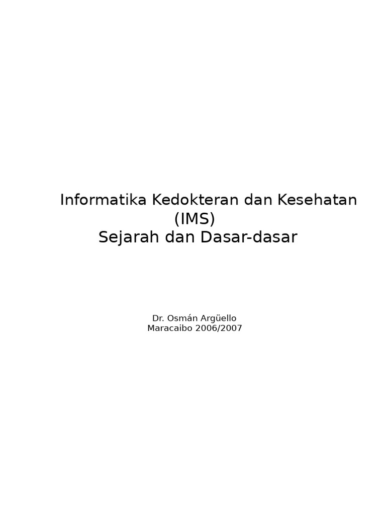 Informatika Medis: Sejarah dan Visi | PDF