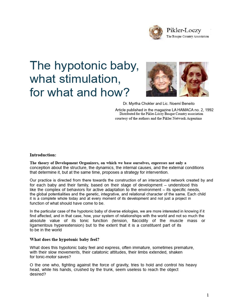 Myrtha Chokler Noemi Beneito The Hypotonic Baby | PDF | Learning ...