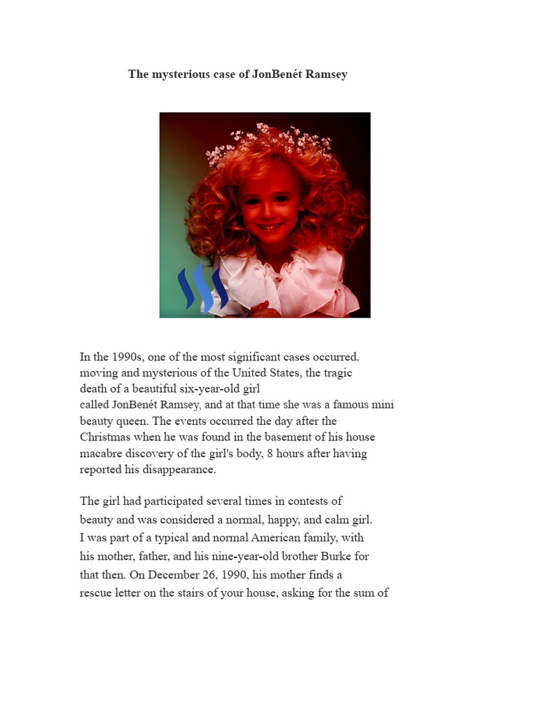 The Mysterious Case of JonBenét Ramsey | PDF