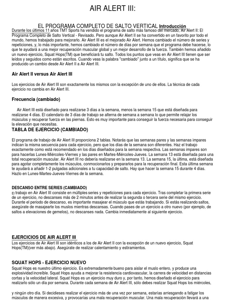 Air Alert III en Español | PDF | Ejercicio físico | Vóleibol