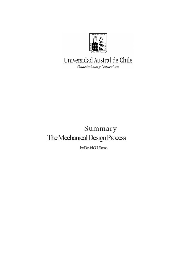 Summary of The Mechanical Design Process by David Ullman PDF | PDF ...