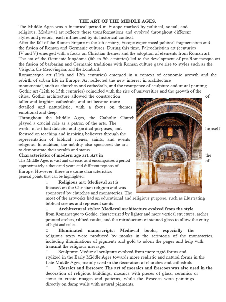 The Art of The Middle Ages | PDF | Medieval Art | Middle Ages
