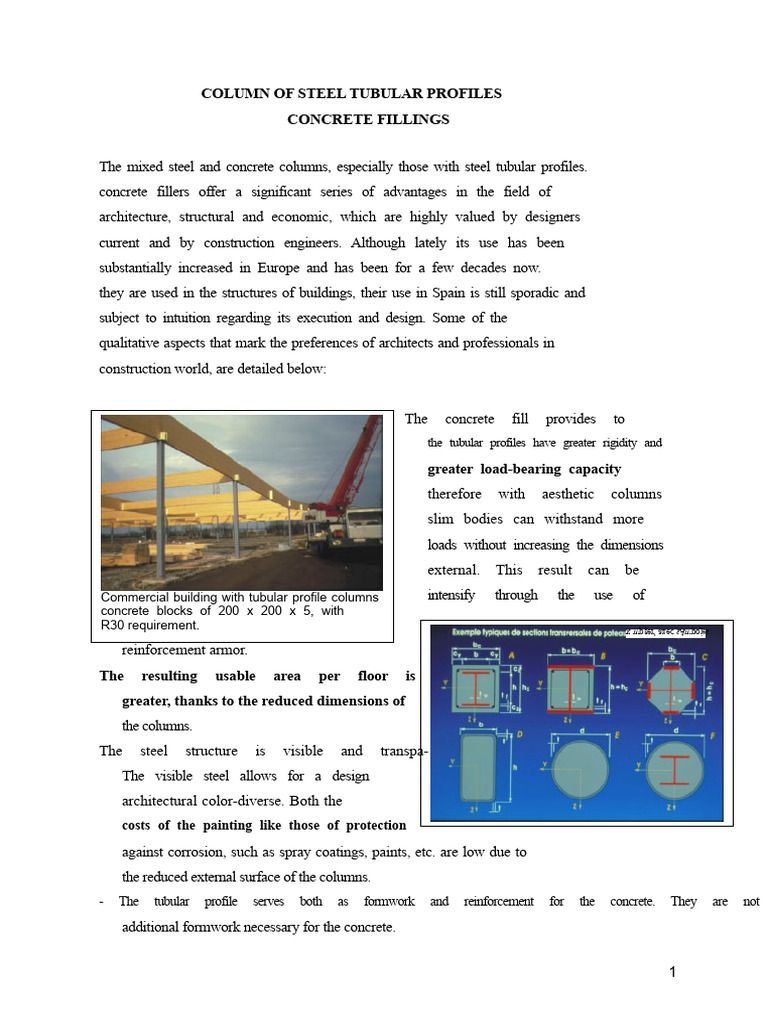 Steel Tubular Profile Columns Filled With Concrete | PDF | Concrete ...